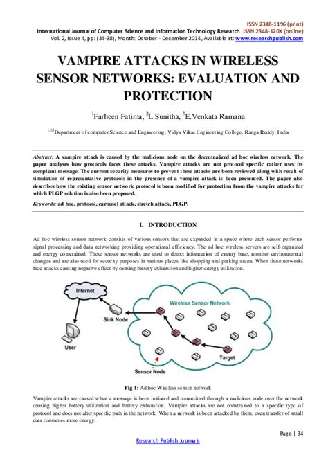 Pdf Vampire Attacks In Wireless Sensor Networks Evaluation And Protection