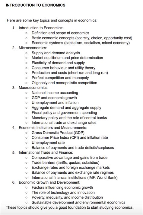 Introduction To Economics Notes NoteXchange