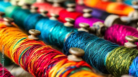 Colorful Threads And Sewing Materials Highlighting The Art And Craft