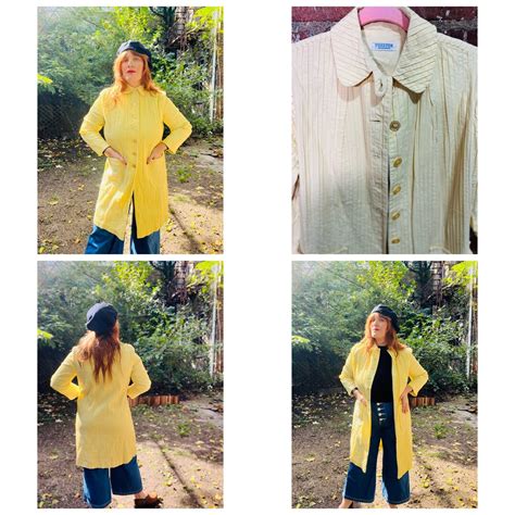 Vintage 1960s Tuxter All Purpose Pleated Yellow Chore Jacket Etsy