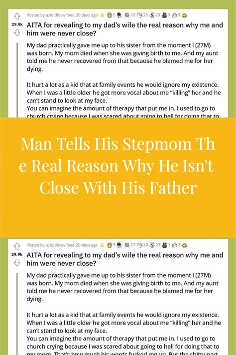 Man Tells His Stepmom The Real Reason Why He Isn T Close With His Father Artofit