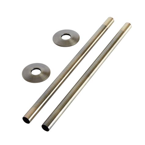 Milano Brushed Gold Radiator Pipe Connectors Pair
