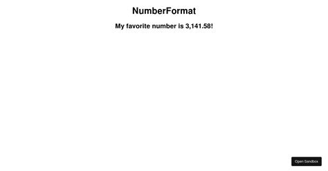 Numberformat Codesandbox