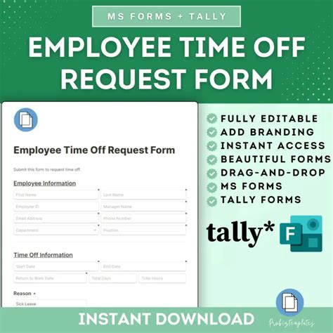 Employee Time Off Request Online Form Template ProBizTemplates