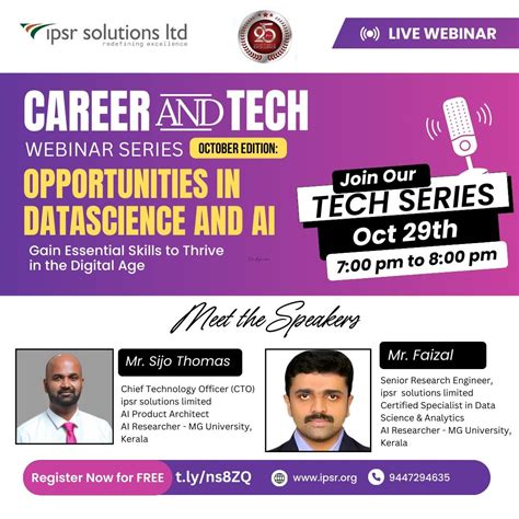Ipsr Solutions Ltd On Linkedin Datascience Livewebinar Ai Ai Datascienceandai Itjob