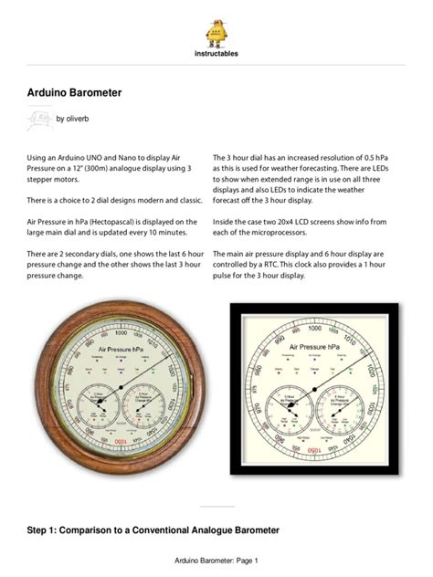Arduino Barometer 1 Pdf Electric Motor Manufactured Goods