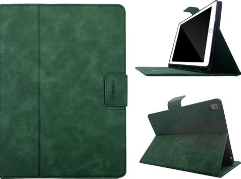 Otronica Ipad 2021 Hoes Luxe Leren Bookcase Groen Ipad 9e 8e 7e Generatie Hoes Met