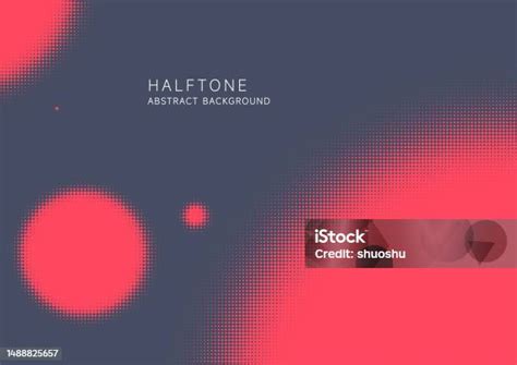 Abstrak Merah Monokrom Halftone Dot Pattern Background Ilustrasi Stok