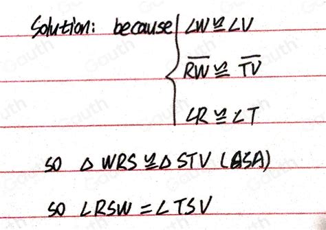 Solved Grade Mathematics B Complete The Two Column Proof Given R T W V Ov