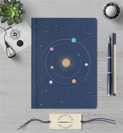 Solar System Notebook Outer Space Galaxy Universe Planets Etsy