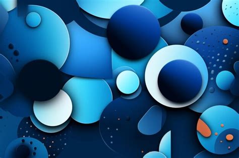 Premium Ai Image A Close Up Of A Blue And White Abstract Background With Circles Generative Ai