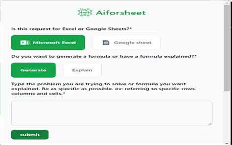 Aiforsheet Ai Powered Excel Formula Generator Chrome Extension