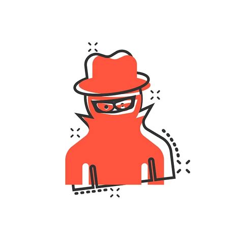 Premium Vector Fraud Hacker Icon In Comic Style Spy Cartoon Vector