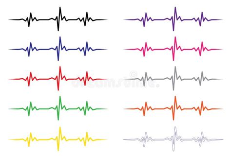 Colored Electrocardiogram Signals Set Stock Illustration Illustration Of Colored Medical