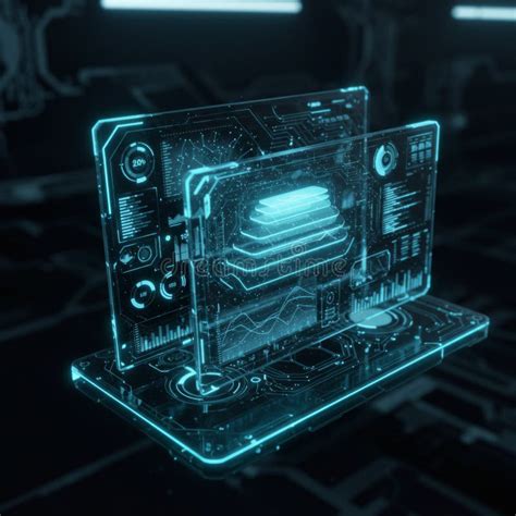 Futuristic Blue Neon Circuit Board Interface Stock Illustration Illustration Of Electronic