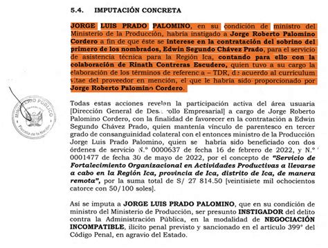 Fiscal De La Nación Denunció A Exministro De Producción Por Favorecer A