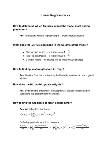 Linear Regression 2 Pdf Mean Squared Error Regression Analysis