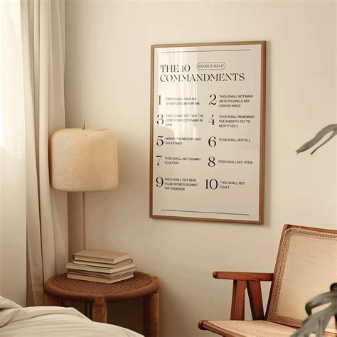 10 Commandments Digital Poster Bible Verse Wall Art Print Biblical