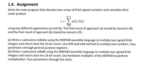Solved Write The Main Program That Allocates Two Arrays Of