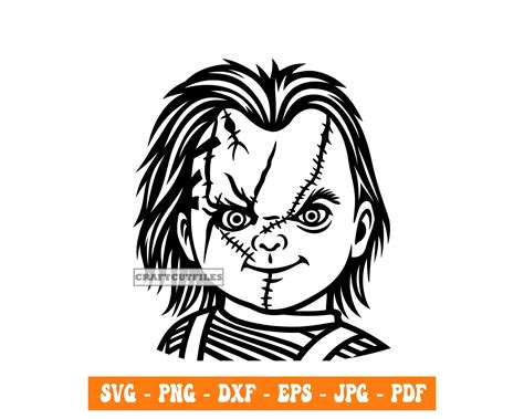 Chucky Svg Png Dxf Horror Doll Cut File Creepy Halloween Killer Doll