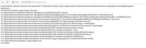 按照流程使用报错，已经debug 模式，webman 是最新版本 · issue 2 · webman tech debugbar · github