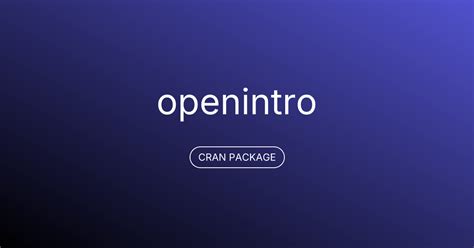 Openintro Datasets And Supplemental Functions From OpenIntro Textbooks And Labs CRAN E