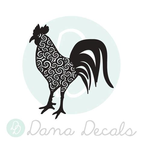 Patterned Rooster Decorative Decal Shop Dana Decals