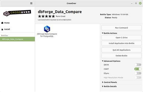 manual installation of data compare via crossover