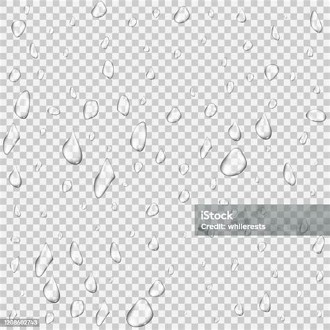 투명 한 배경 표면에 격리 된 물 방울 사실적인 샤워 방울응축 창 유리에 맑은 물 거품 벡터 일러스트레이션 단일 객체에 대한 스톡 벡터 아트 및 기타 이미지 Istock