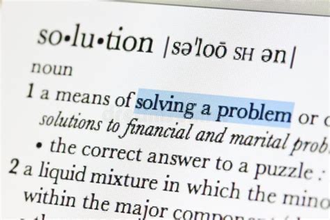 Meaning Of Solution Stock Image Image Of Reference Learn 15278869