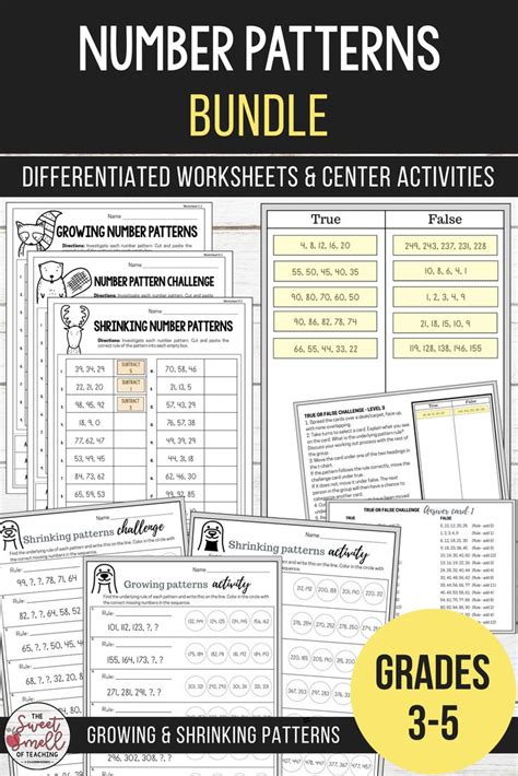 Number Patterns Bundle Investigate Growing And Shrinking Number