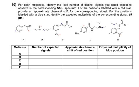 Solved 10 For Each Molecules Identify The Total Number Of Distinct