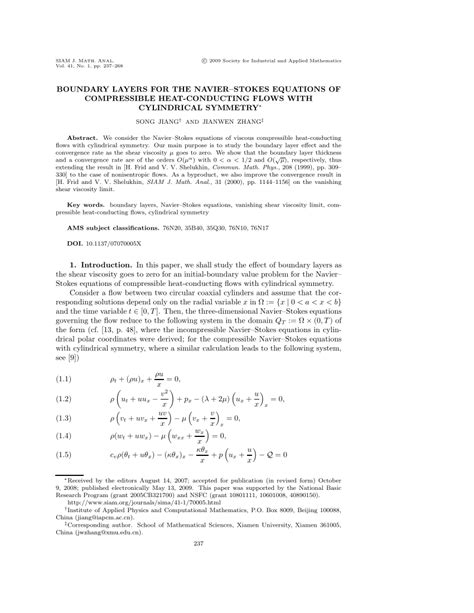 Pdf Boundary Layers For The Navierstokes Equations Of Compressible Heat Conducting Flows With