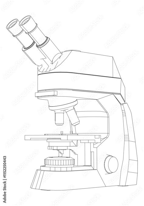 Continuous One Line Drawing Of Microscope Simple Illustration Of