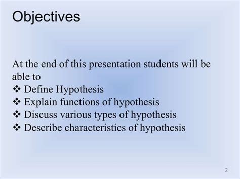 3 Hypothesis Ppt