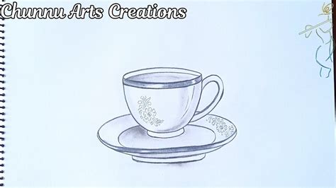 Cup Plate Drawing Cup Plate Kasie Banane Cup Plate Ka Chitra कप प्लेट का चित्र Youtube