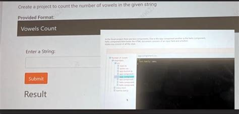 Solved Create A Project To Count The Number Of Vowels In The Given String Provided Format
