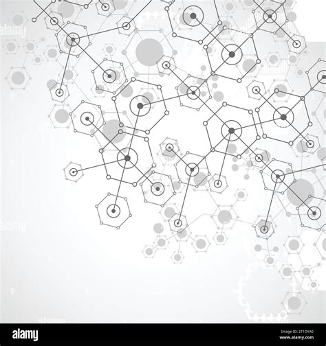 Abstract White Bright Technology Hexagonal Background Connection Structure Vector Stock Vector