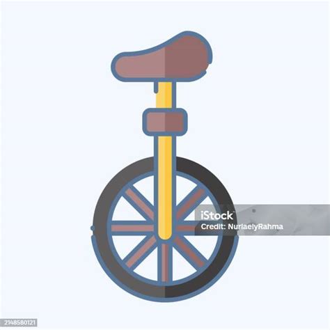 아이콘 외발 자전거 퍼레이드 기호와 관련이 있습니다 낙서 스타일 심플한 디자인 일러스트레이션 7월에 대한 스톡 벡터 아트 및