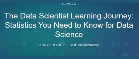 The Data Scientist Learning Journey Statistics You Need To Know For