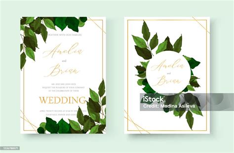 스톡 벡터 웨딩 초대 꽃 초대 감사 Rsvp 현대 카드 디자인 녹색 열대 팜 리프 1005706003 0명에 대한 스톡 벡터 아트 및 기타 이미지 Istock