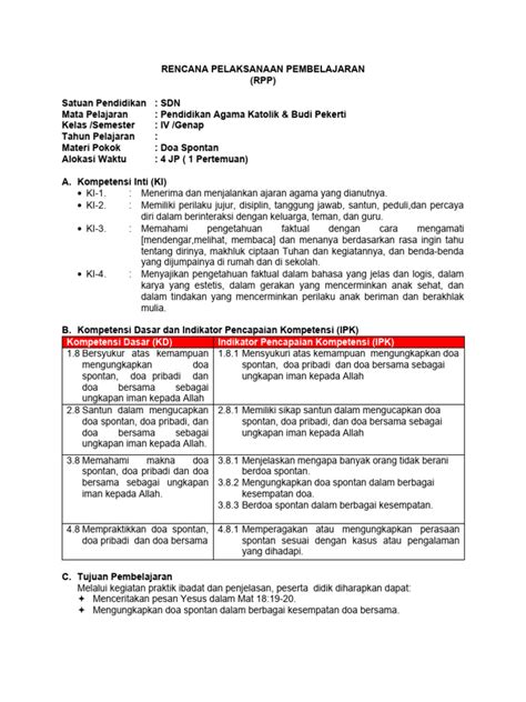 Rpp 11 Doa Spontan Pdf