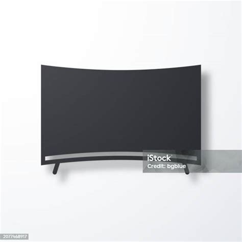 커브드 Tv 흰색 배경에 그림자가 있는 아이콘 169에 대한 스톡 벡터 아트 및 기타 이미지 169 3차원 형태 4k해상도 Istock