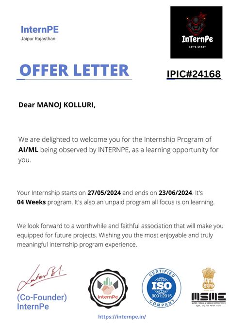 Kolluri Manoj On Linkedin Internpe