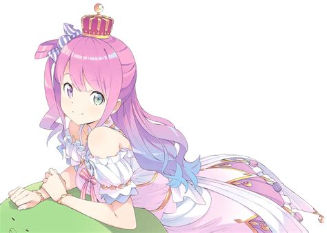 Bicolored Eyes Bow Crown Dress Himemori Luna Hololive Kanzaki Hiro Long