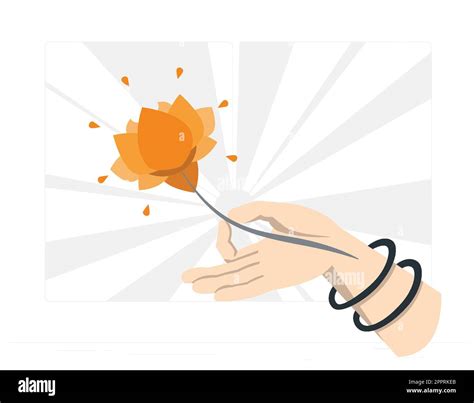 Beautiful Buddha Hand Holding Lotus Flower Stock Vector Image And Art Alamy
