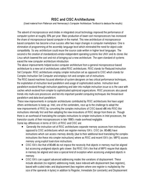 Risc Vs Cisc Download Free Pdf Microprocessor Parallel Computing
