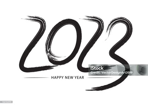 2023 텍스트 새해의 손으로 스케치 된 숫자 새해 2023 문자 카드 캘린더 티셔츠 초대장 라벨에 대한 벡터 템플릿입니다