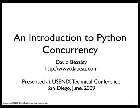 An Introduction To Python Concurrency Speaker Deck