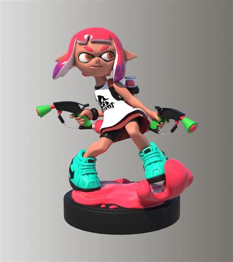 Artstation Inkling Girl Amiibo Splatoon D Modeling Titouan Bertin Splatoon Anime
